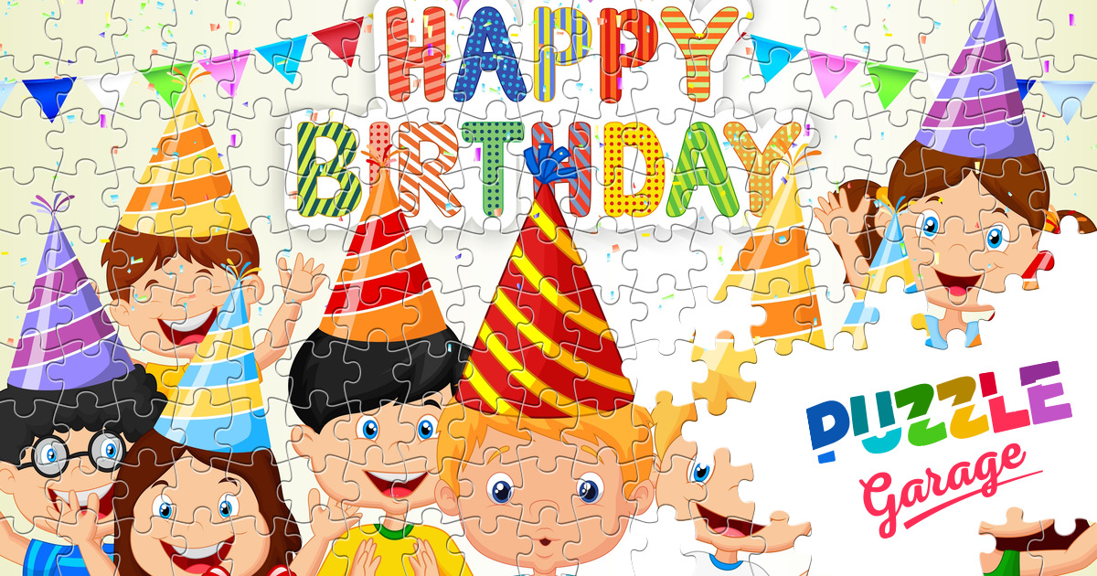 Children's Birthday Jigsaw Puzzle (For children, Cartoon Illustrations ...