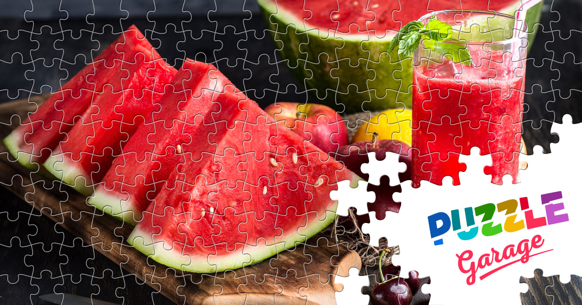 Slices of watermelon on the table Jigsaw Puzzle (Plants, Berries ...