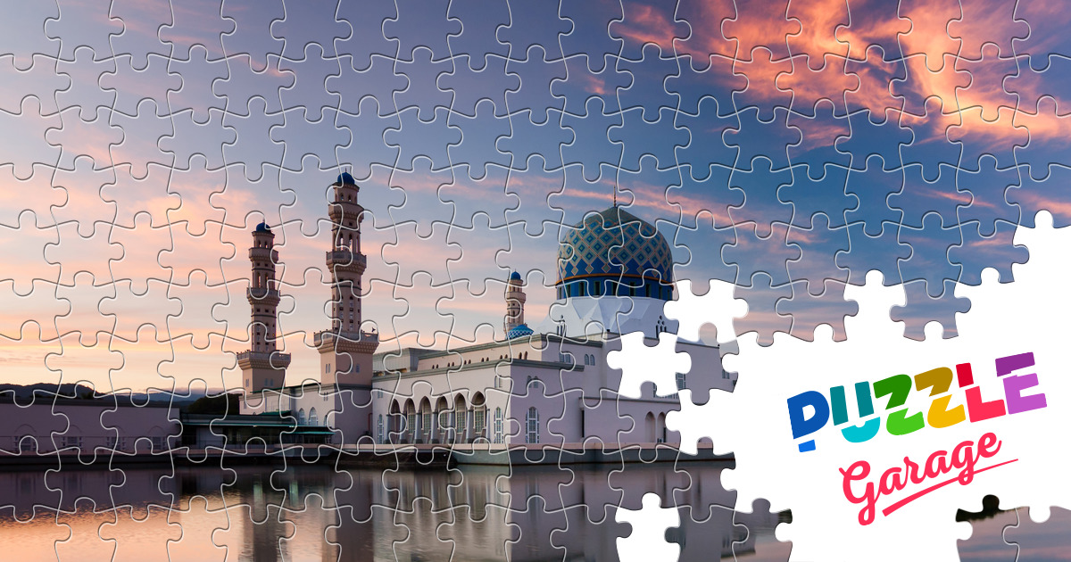 Kota Kinabalu Mosque Jigsaw Puzzle (Countries, Malaysia) | Puzzle Garage