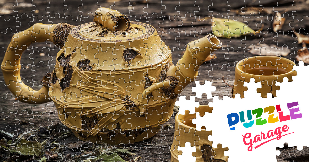 Teapot and cups of tea Jigsaw Puzzle (Home, Food) | Puzzle Garage