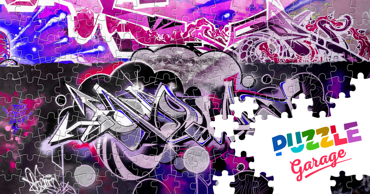 Purple graffiti on the wall Jigsaw Puzzle (Art, Graffiti) | Puzzle Garage